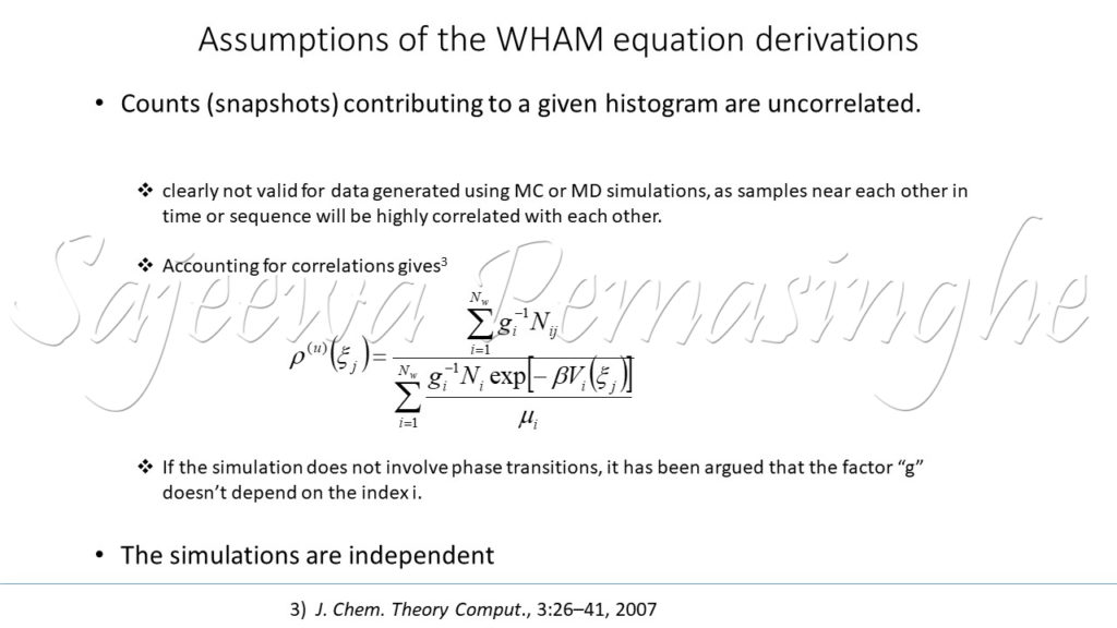 Umbrella Sampling And Weighted Histogram Analysis Method WHAM